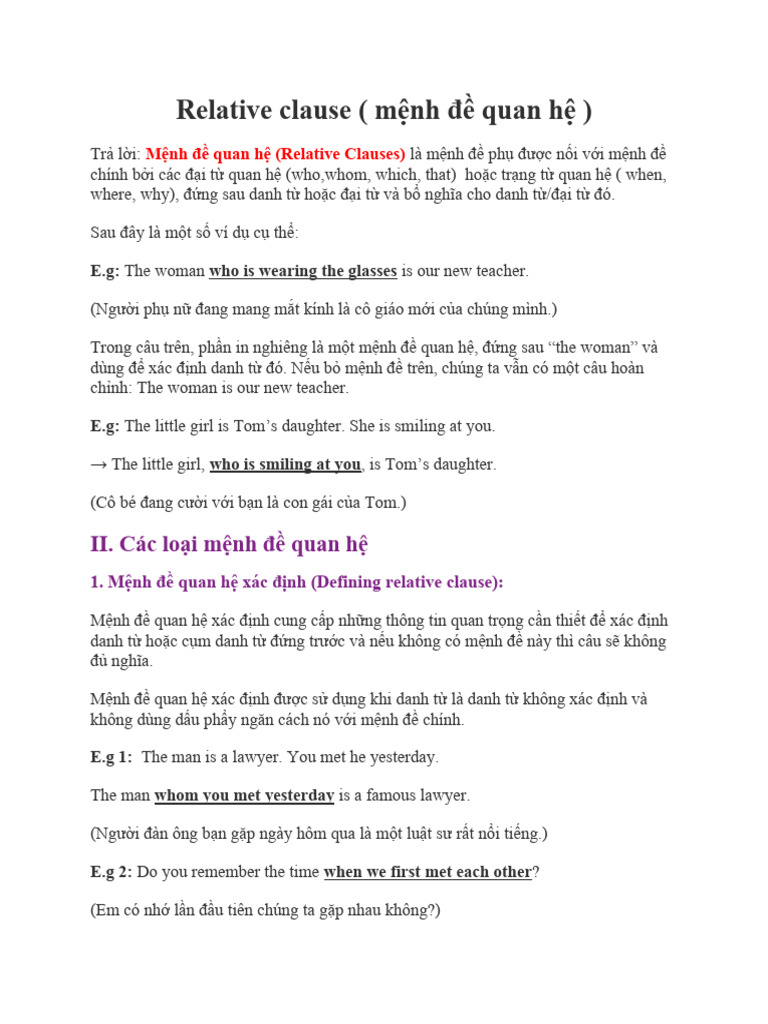 Relative Clause | PDF