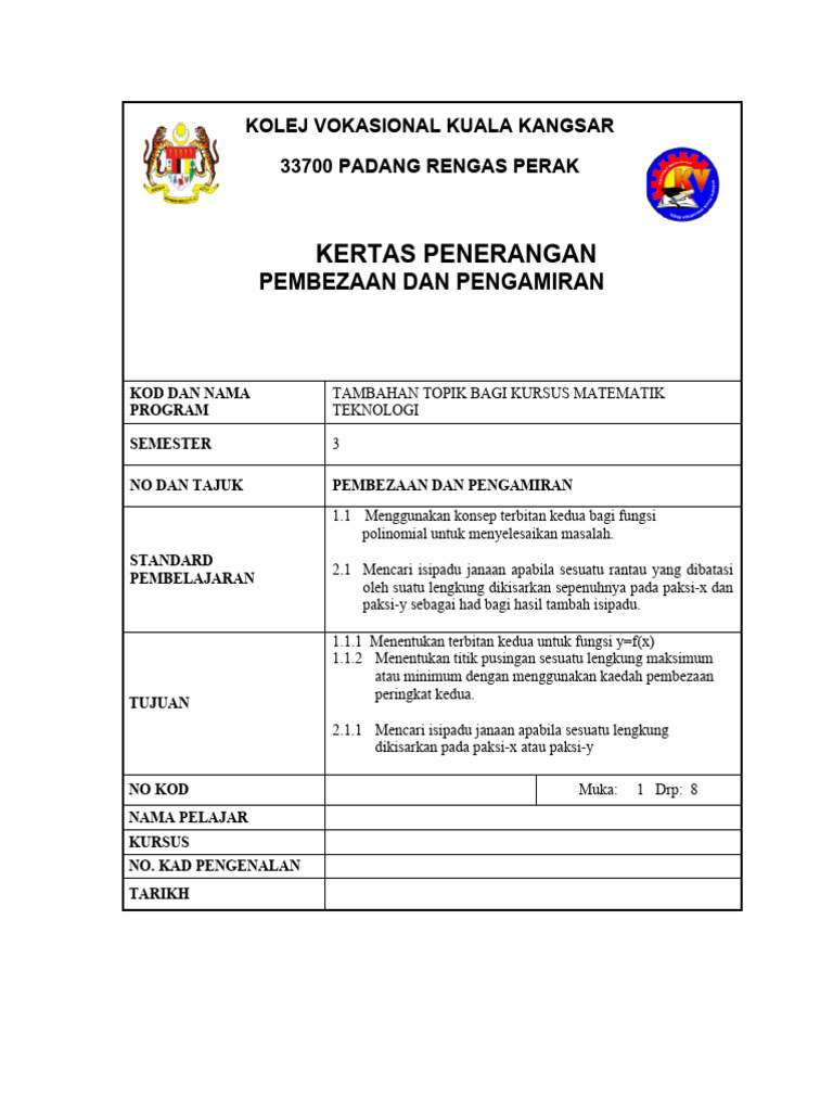 Nota Pembezaan & Pengamiran | PDF