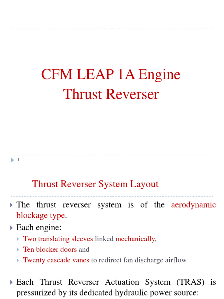 CFM LEAP 1A Thrust Reverser Overview | PDF | Actuator | Mechanical ...