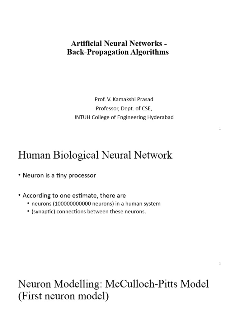 Back-Propagation in Neural Networks | PDF | Artificial Neural Network | Algorithms And Data ...
