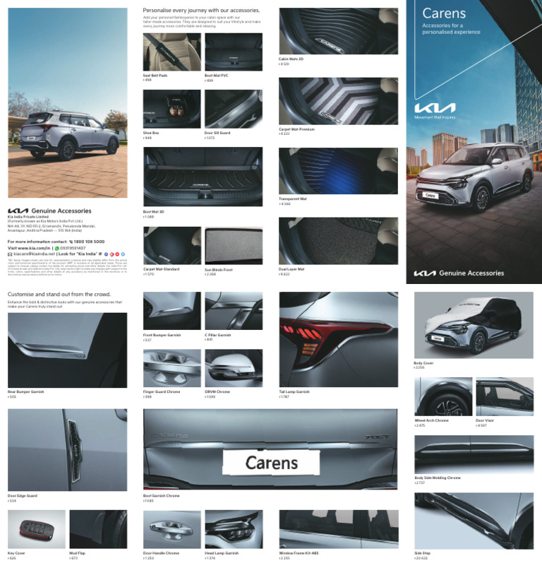 Carens Accessories for Personalization | PDF | Cars Of The United ...