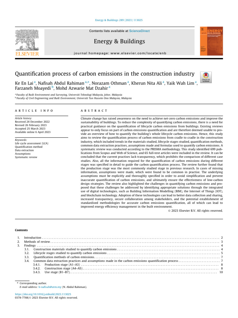 Quantification process of carbon emissions in the construction industry ... Quantification process of carbon emissions in the construction industry ...