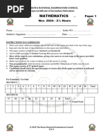 Kcse 2023 Math P1 MS | PDF