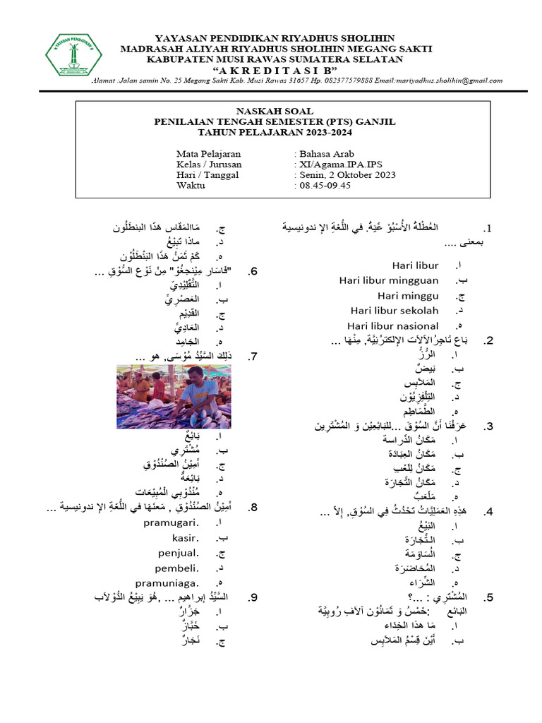 Soal Bahsa Arab Kelas 11 Ipa-Ips | PDF