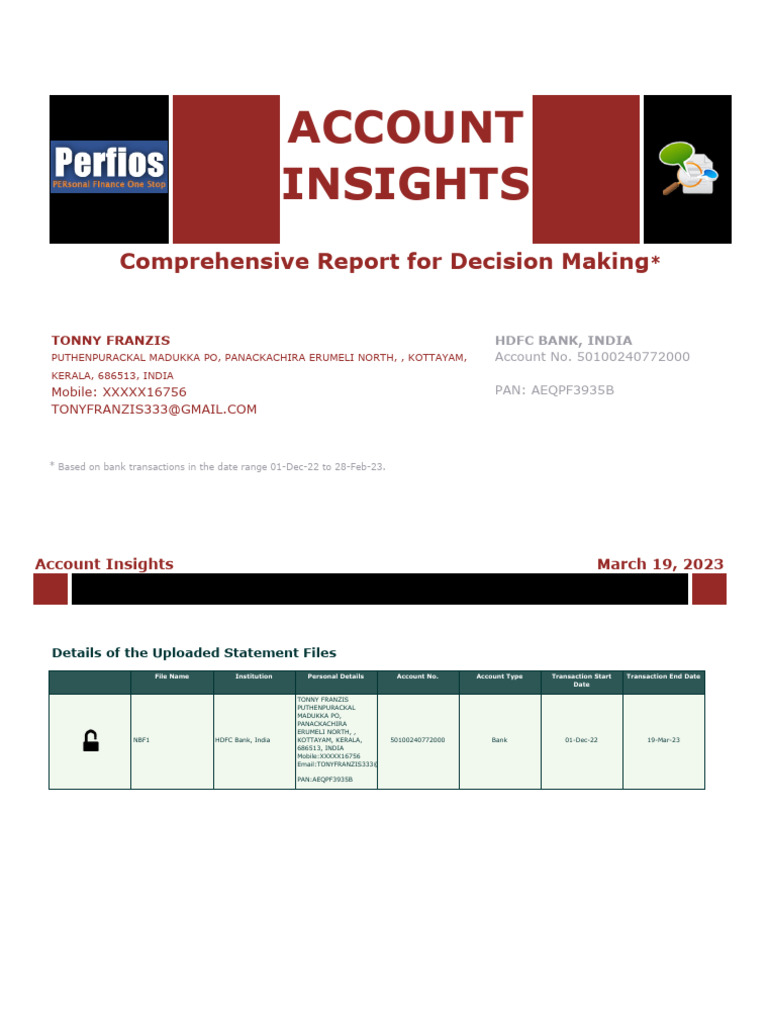 Account Insights: Comprehensive Report For Decision Making | PDF ...