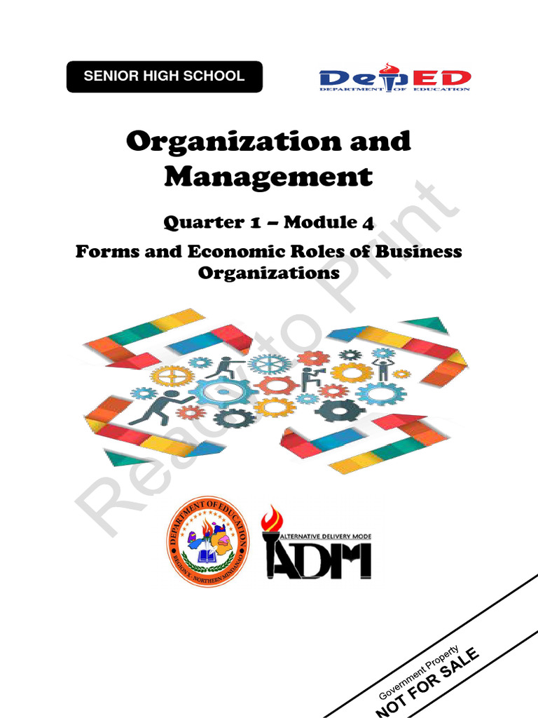 Organization-and-Management11_q1_mod4_forms and Econ Roles_v5 | PDF ...