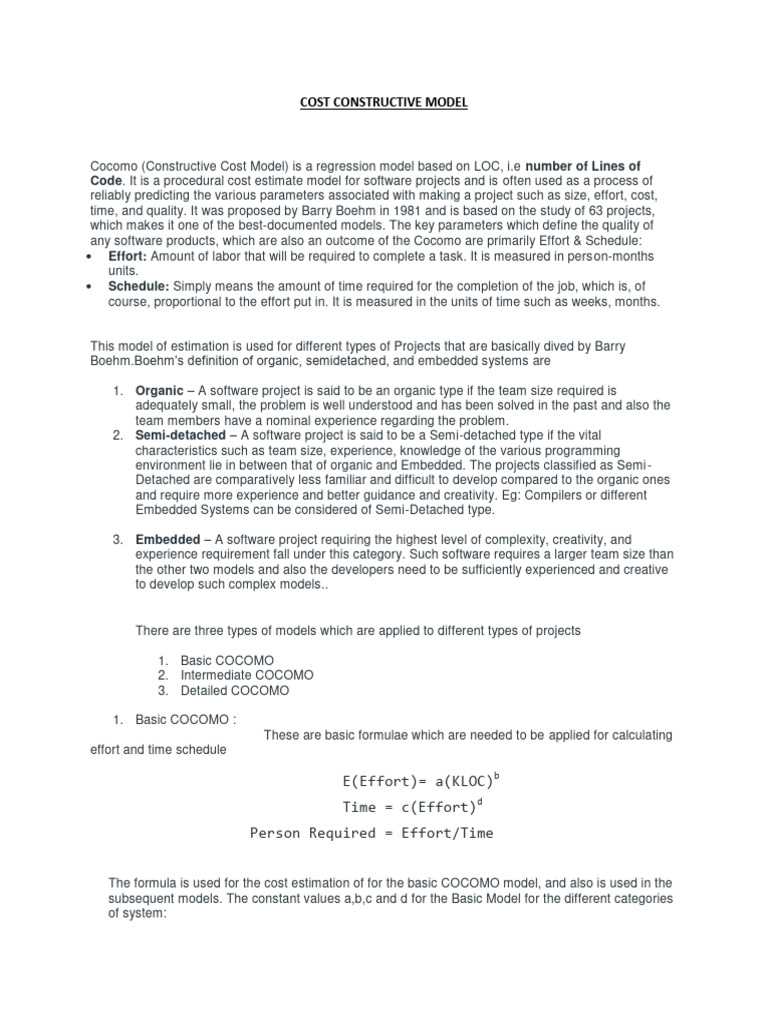 COCOMO-II | PDF | Information Technology | Computer Engineering