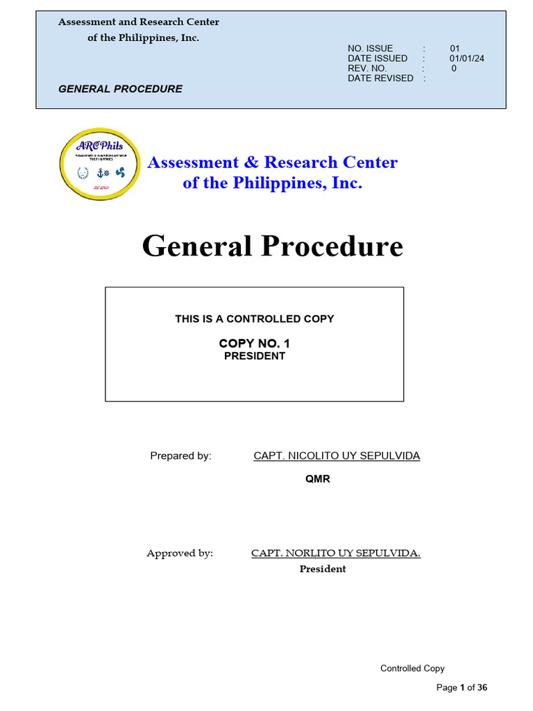 Controlled - 2024 General Procedure | PDF | Audit | Libraries