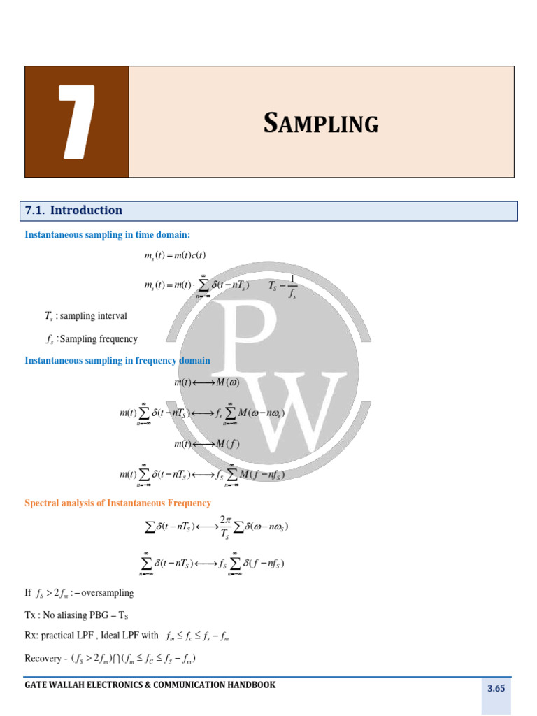 7.Sampling | PDF | Sampling (Signal Processing) | Applied Mathematics