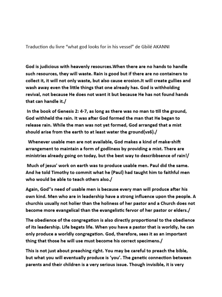 What God Looks For in His Vessel | PDF | Jesus | Samuel