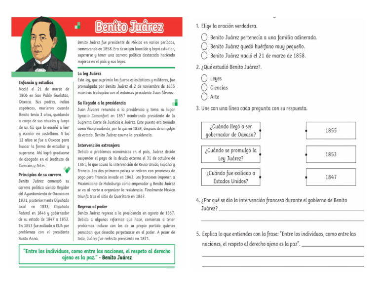 Actividad Benito Juárez | PDF