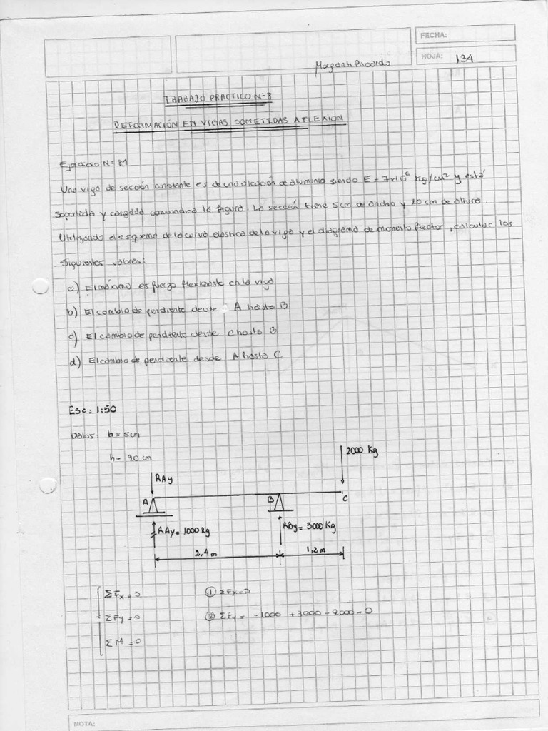 TP N8 Deformacion en Figas Sometidas A Flexion | PDF