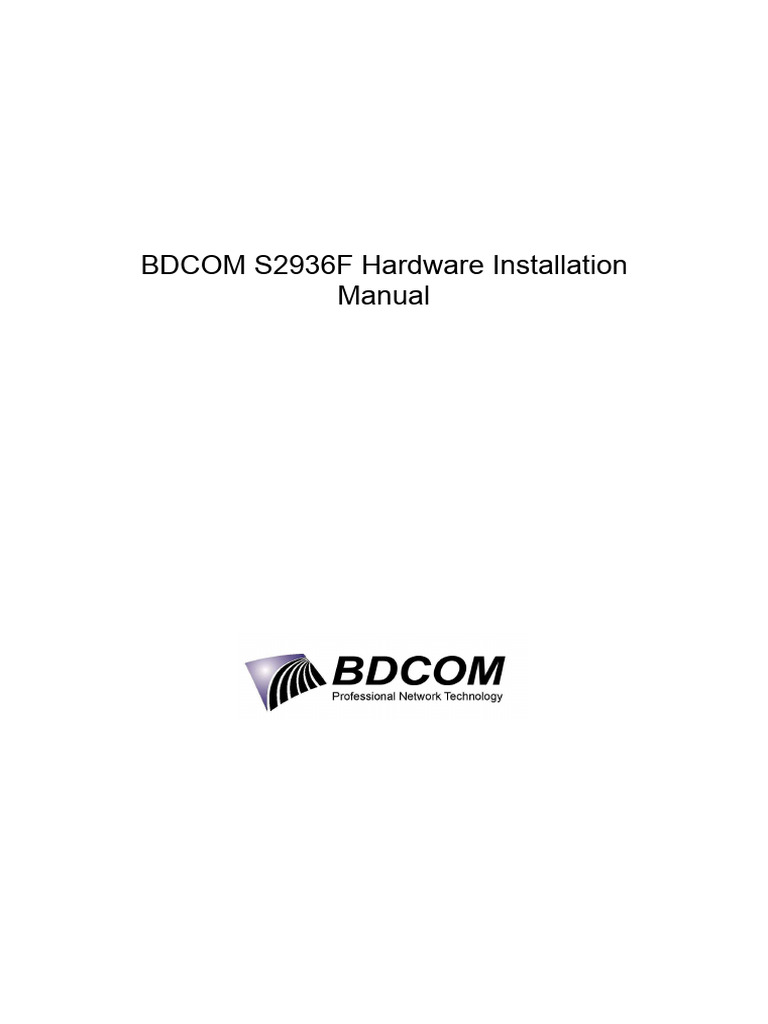 BDCOM S2936F Hardware Installation Manual | PDF | Network Switch | Command Line Interface
