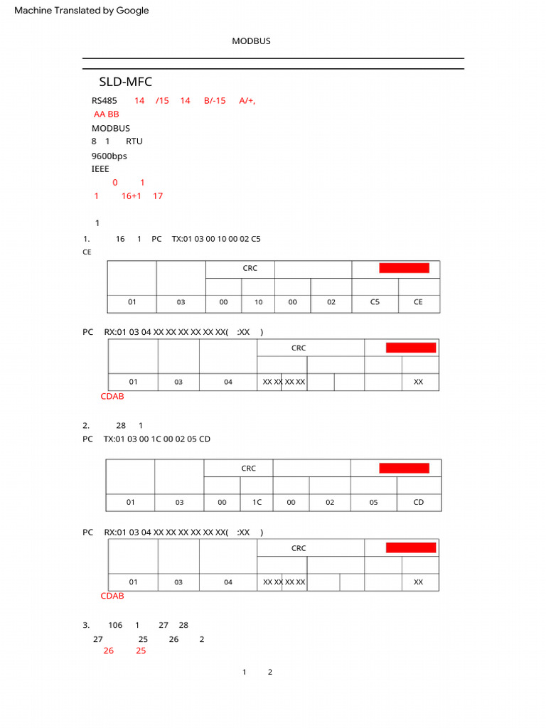 MODBUS 通讯协议MFC详细版 | PDF | Internet Protocols