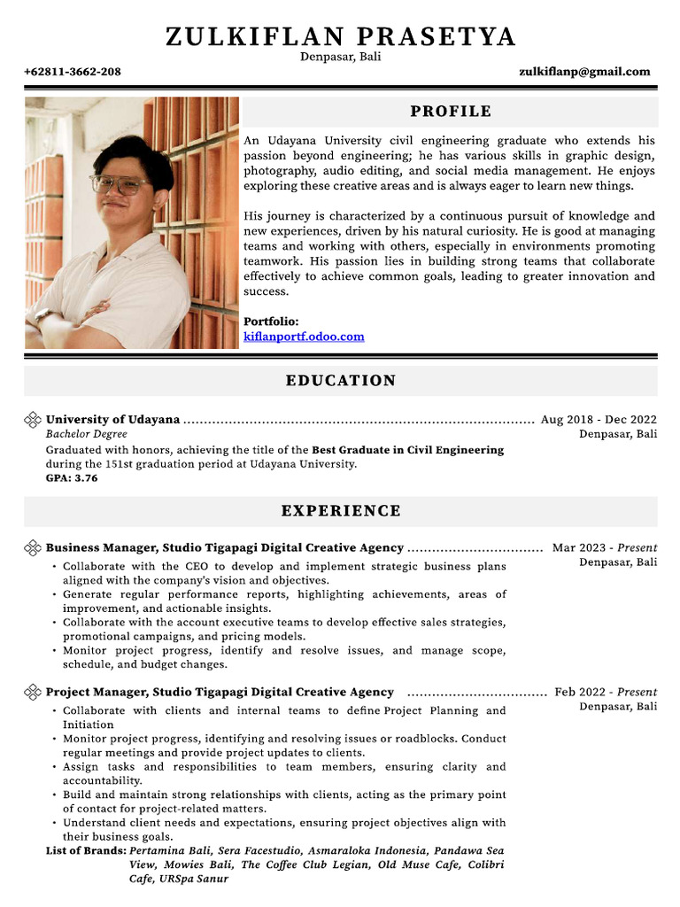 Creative Project Manager Profile | PDF | Human Communication | Business