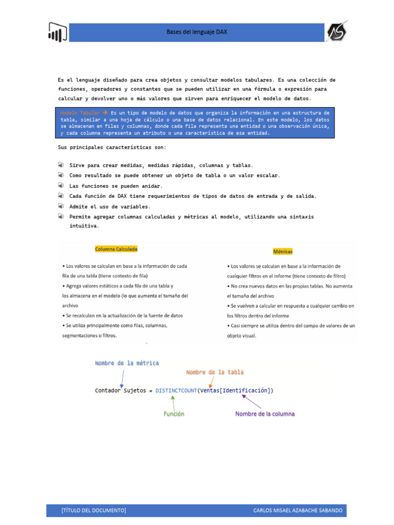 03.- Introduccion a DAX | PDF | Lenguaje de programación | Hoja de cálculo