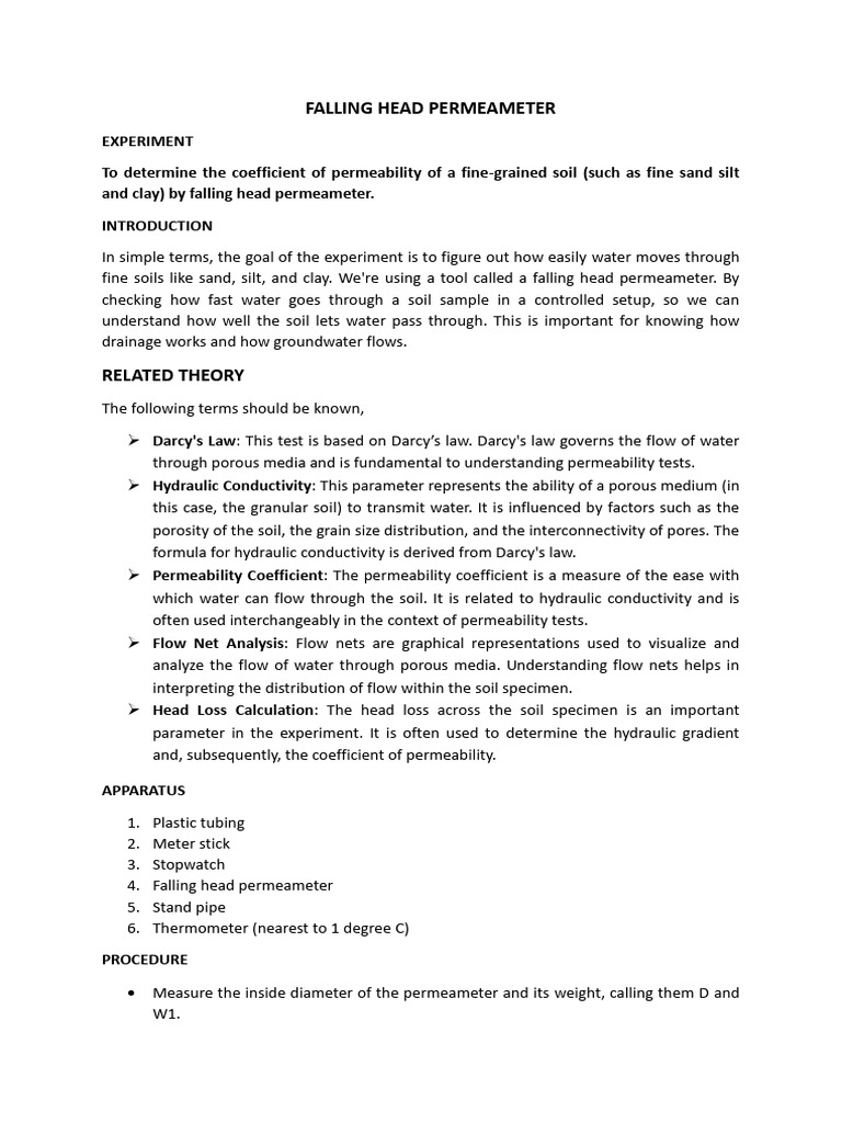 Reg 02 (Falling Exp) | PDF | Porosity | Permeability (Earth Sciences)