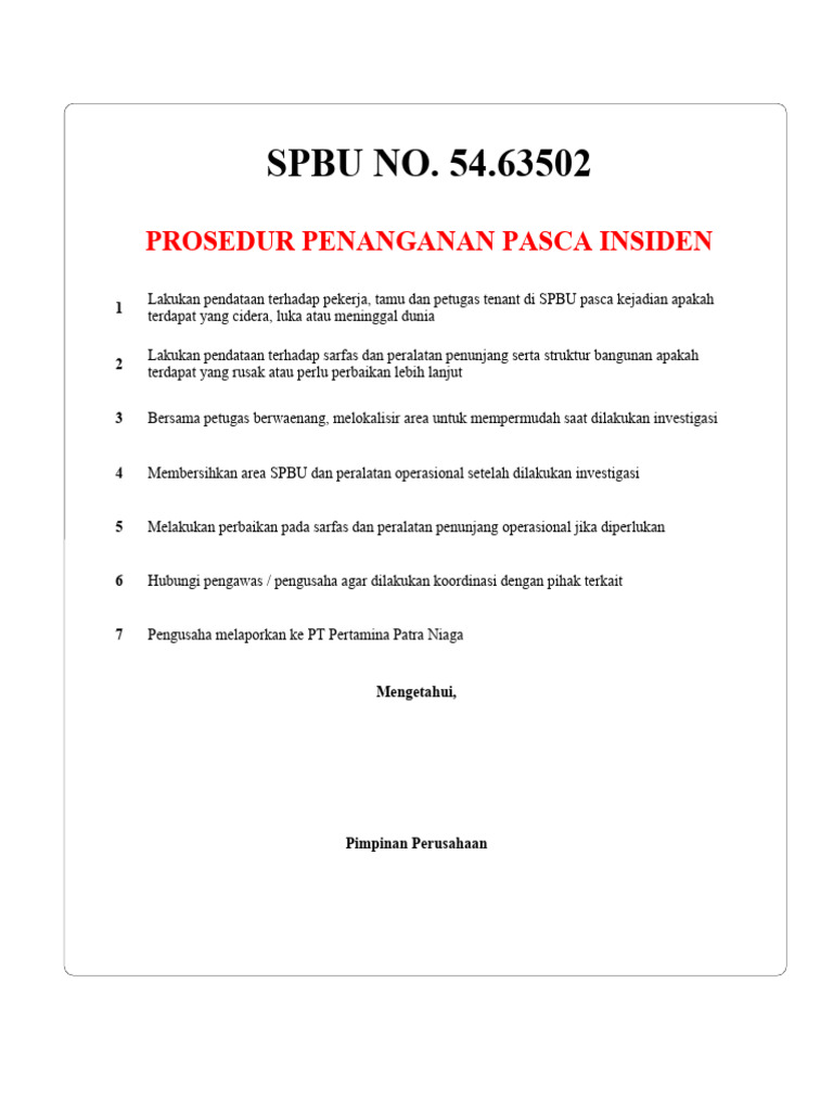 Sop-Sop Di Spbu-1 | PDF