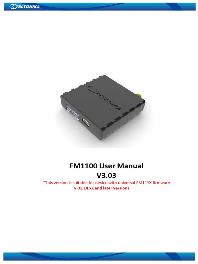 FM1100 User Manual v3.03 | PDF | General Packet Radio Service | Usb