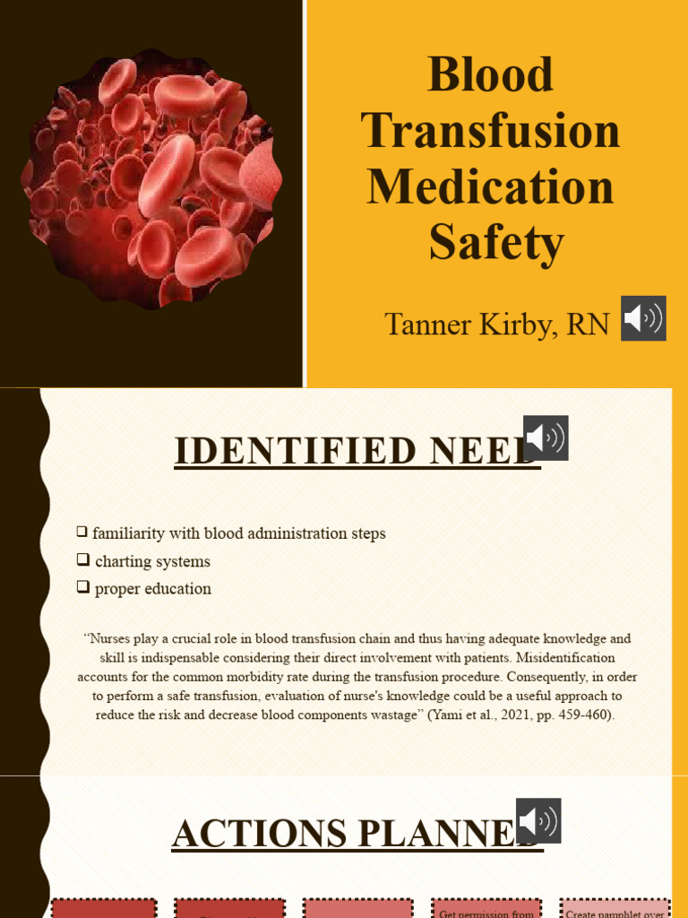 Blood Transfusion Safety Education Plan | PDF | Nursing | Blood Transfusion