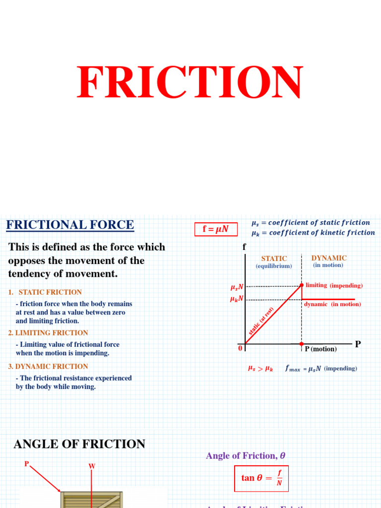 FRICTION | Download Free PDF | Friction | Force