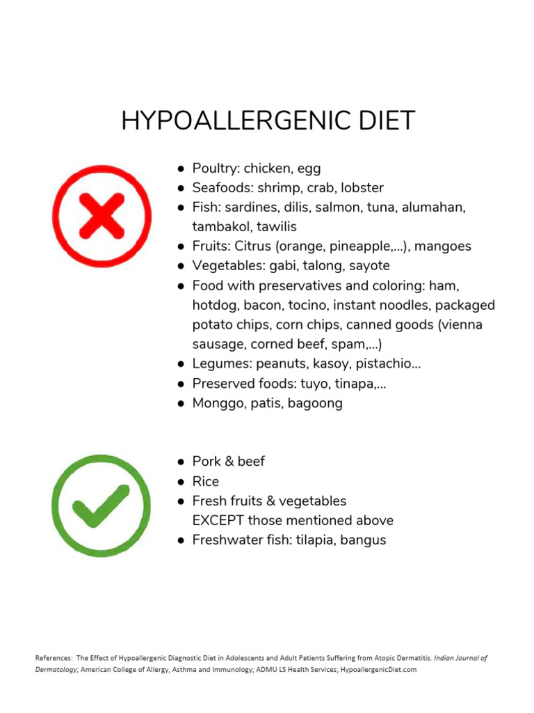 Hypoallergenic Diet | PDF
