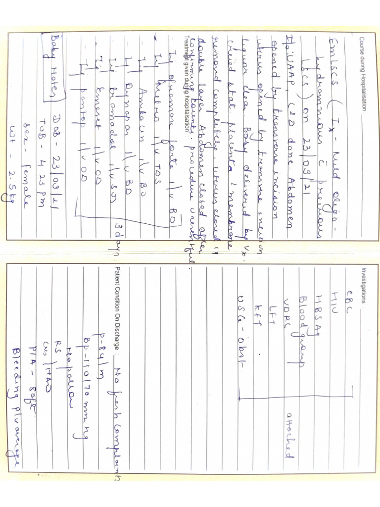 Discharge Card | PDF