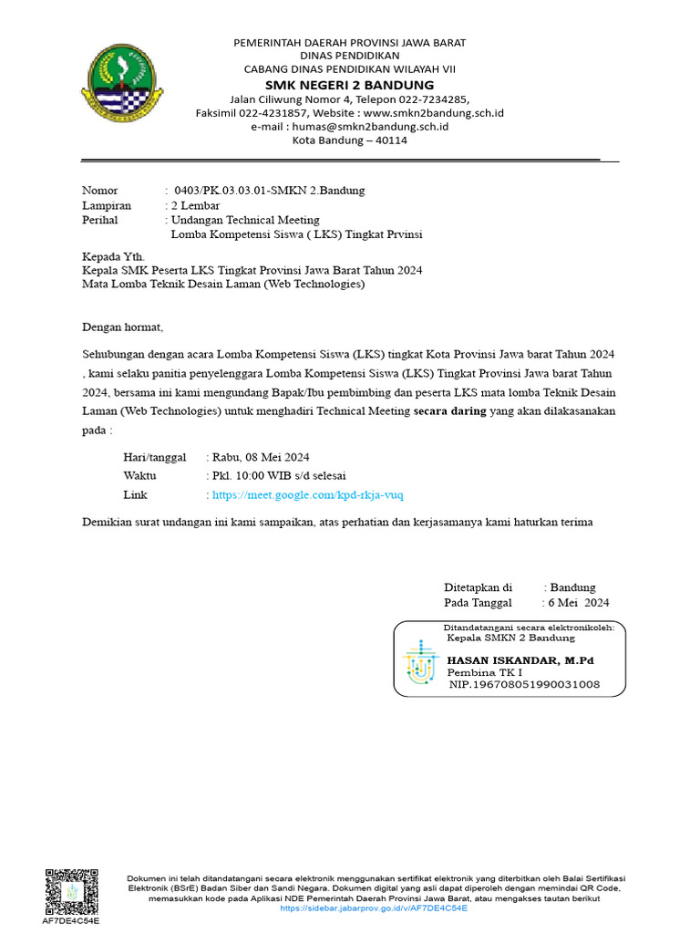 Undangan TM LKS Web Tech Revisi 06052024 073157 Signed | PDF