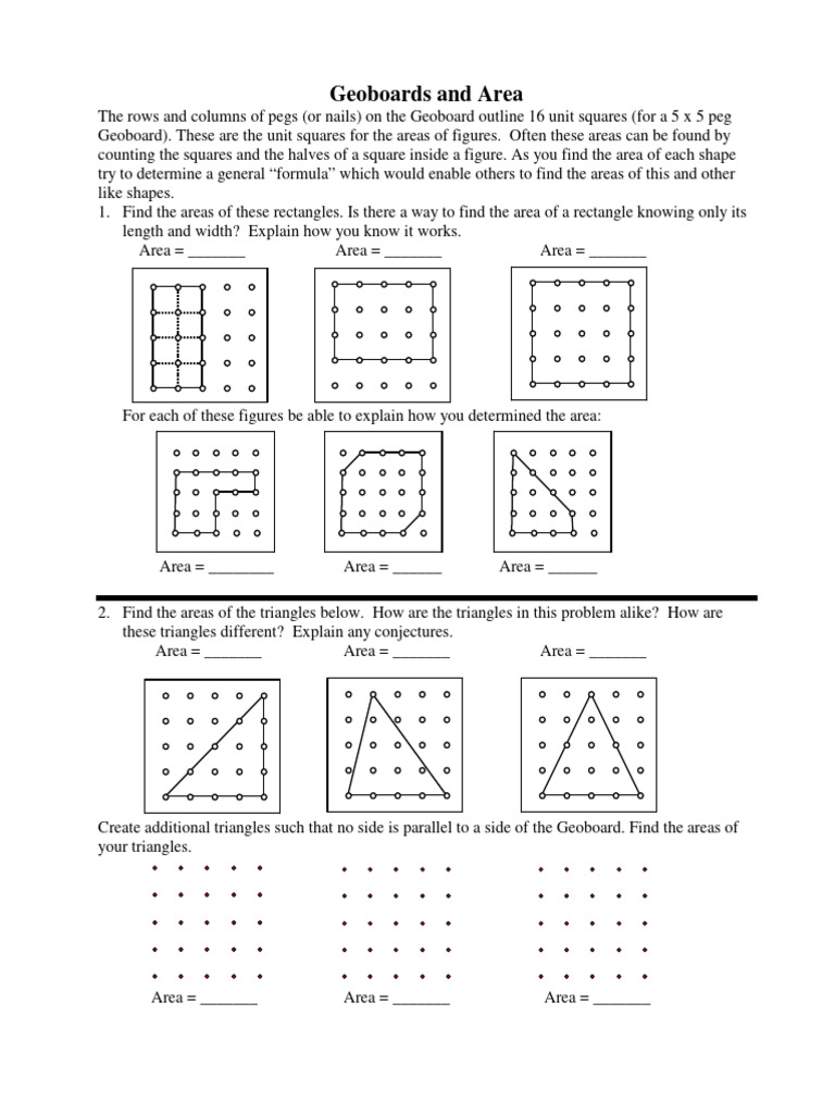 Geoboard Area | PDF
