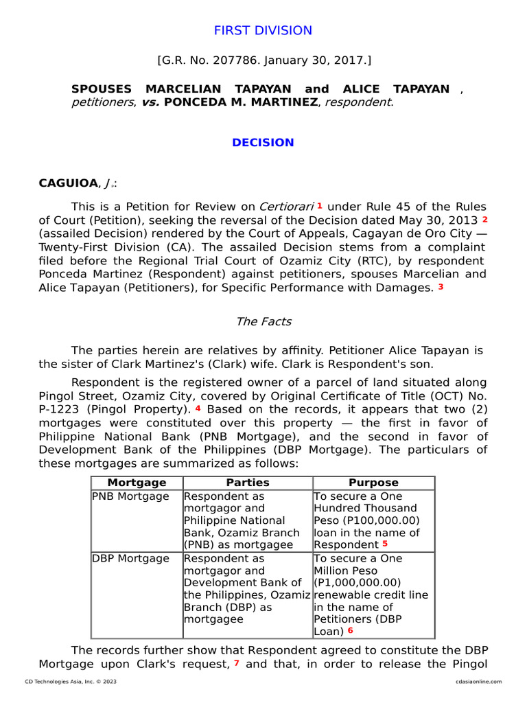 Tapayan vs. Martinez: Mortgage Dispute Decision | PDF | Foreclosure ...