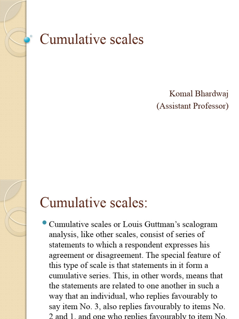 Cumulative Scales | PDF | Cognition