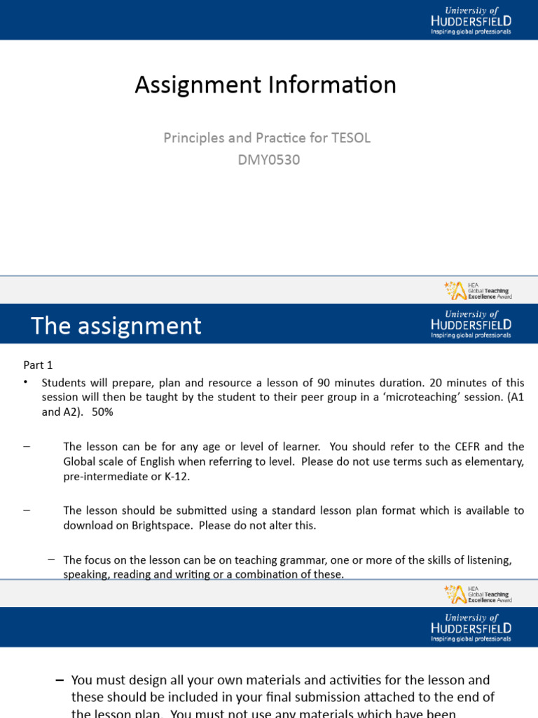 Assignment Overview With Audio | PDF | Lesson Plan | English As A ...