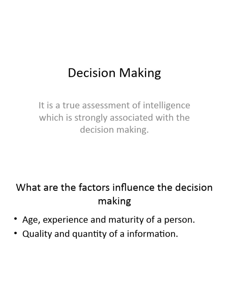Factors and Steps in Decision Making | PDF | Career & Growth