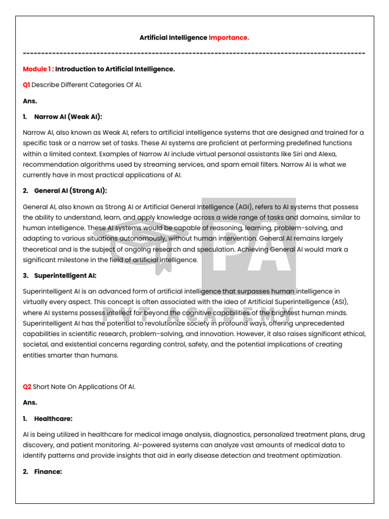 Artificial Intelligence Important QNA Openinapp | PDF | Artificial Intelligence | Intelligence ...