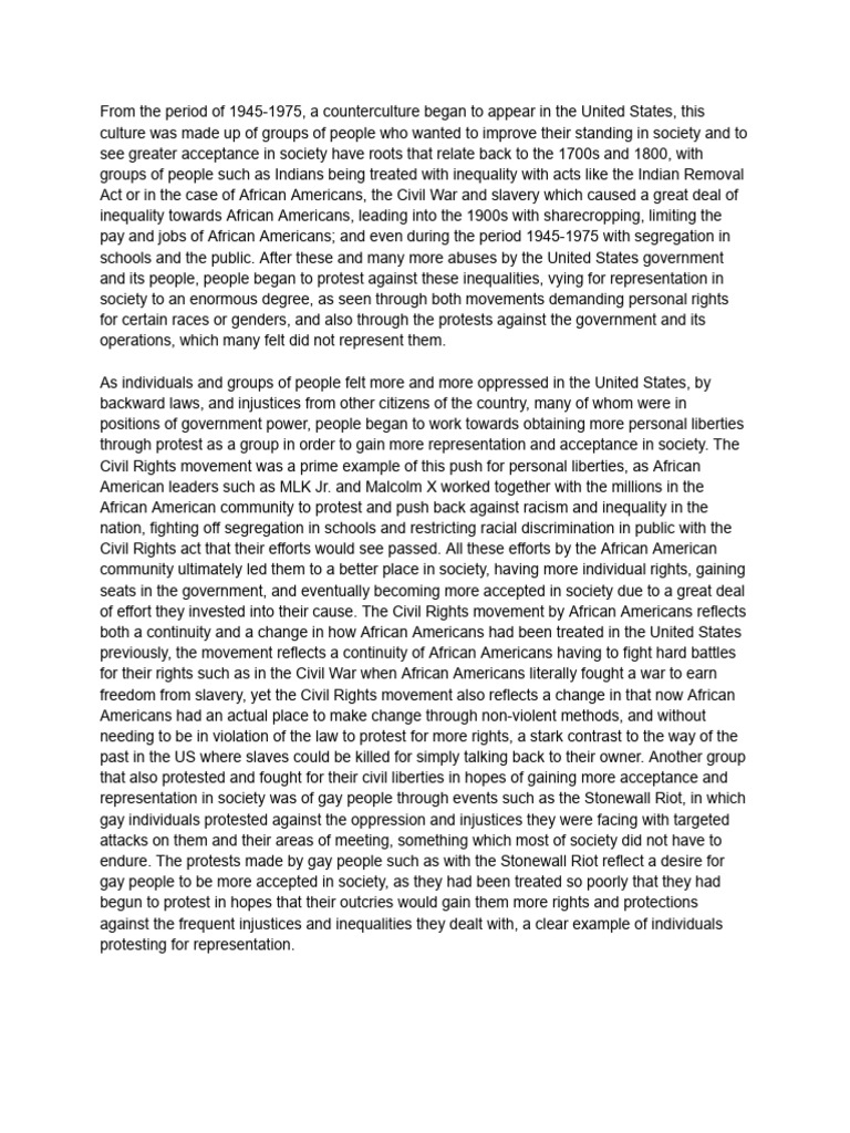 Apush LEQ | PDF | Richard Nixon | Racial Segregation