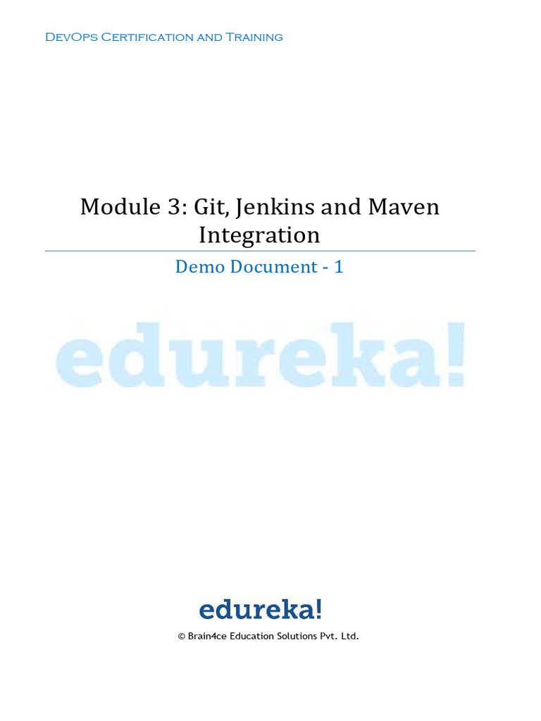 Module 3: Git, Jenkins and Maven Integration: Demo Document - 1 | PDF