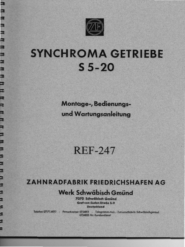 ZF5S-20 Manual Transmission | PDF