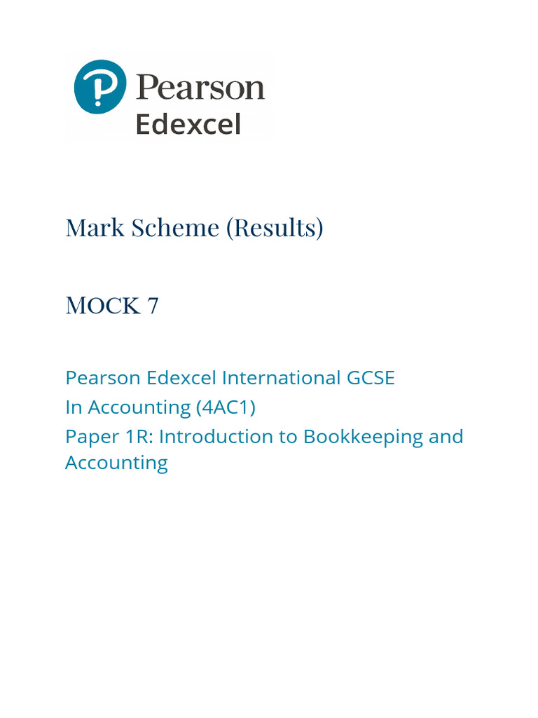 MOCK 7 P1 Scheme | PDF | Debits And Credits | Depreciation