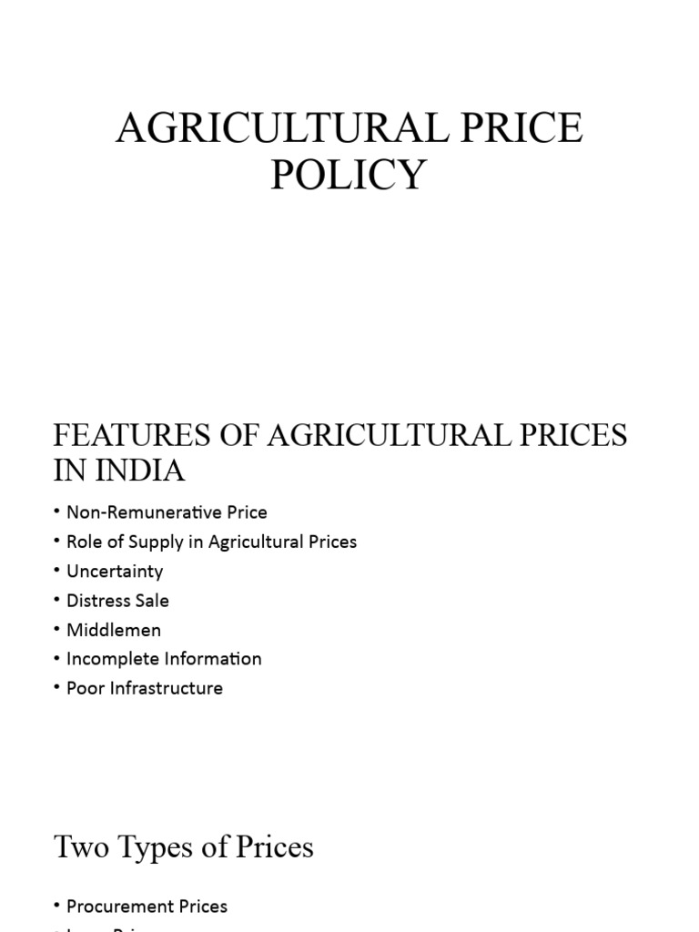 Agricultural Price Policy | PDF | Technology & Engineering