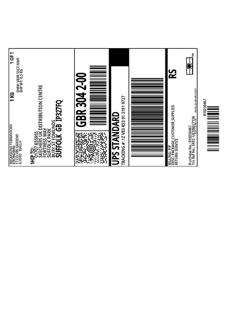 Label Return Skechers | PDF