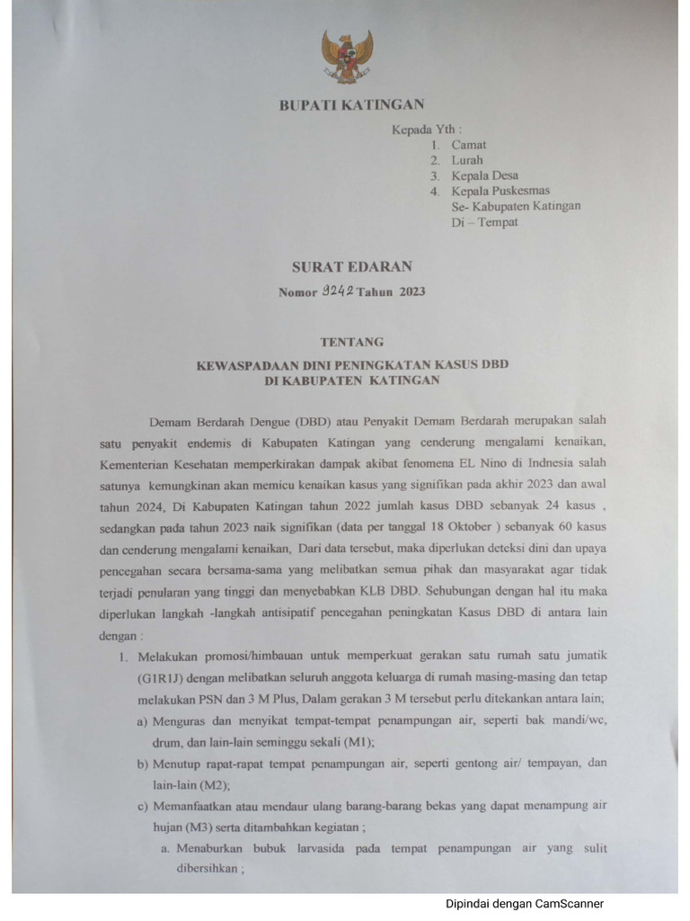 Surat Edaran DBD | PDF