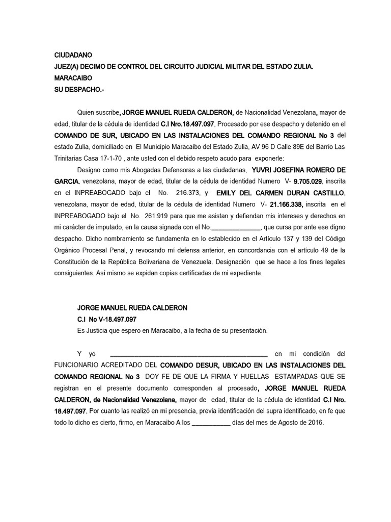 Modelo de Nombramiento | PDF | Documento de identidad | Venezuela