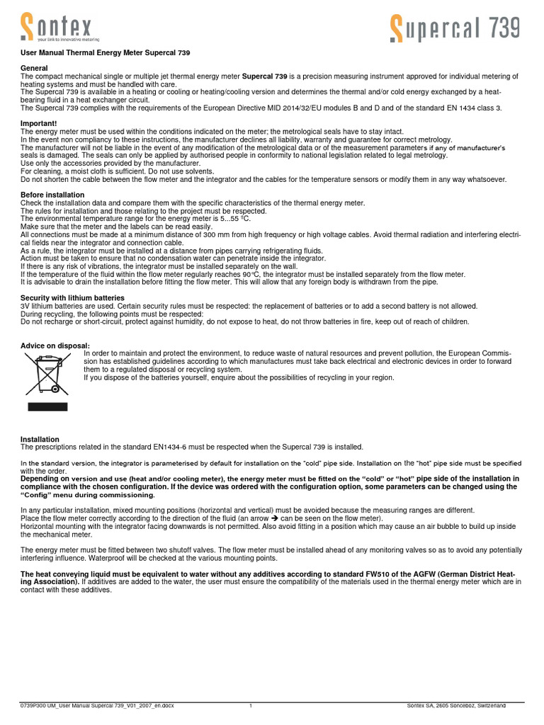 Supercal739 Ig en | Download Free PDF | Flow Measurement | Menu (Computing)
