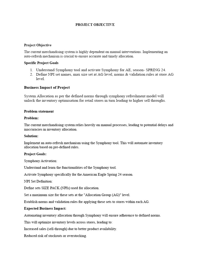 Project Objective | PDF | Mathematical Optimization | Inventory