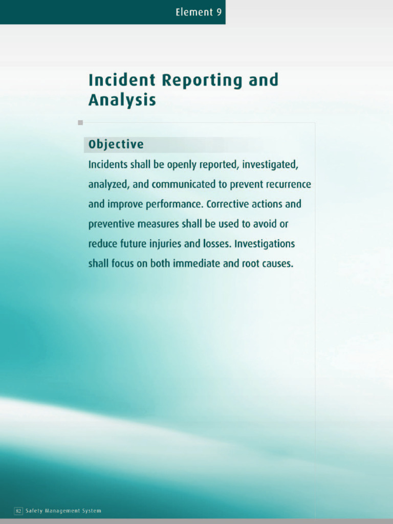 Element 9 - Incident Reporting and Analysis | PDF