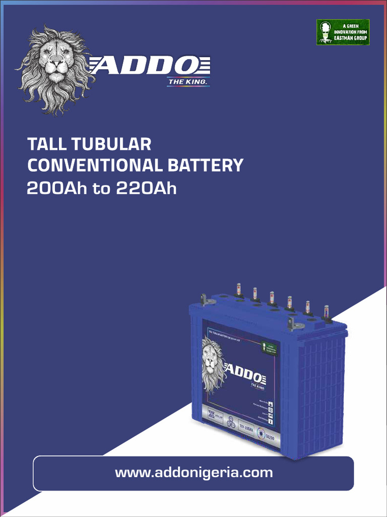 Addo Battery Price and Specifications | PDF | Materials | Galvanic Cells