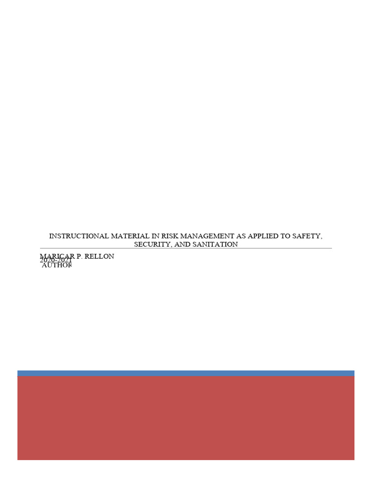 IM-Final Module For THC 102 Risk Management | PDF | Risk | Risk Management