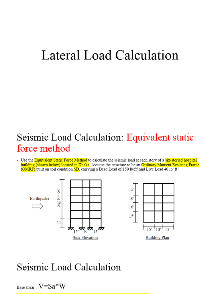 Lateral Load Calculation by BNBC | PDF | Mechanics | Structural Engineering