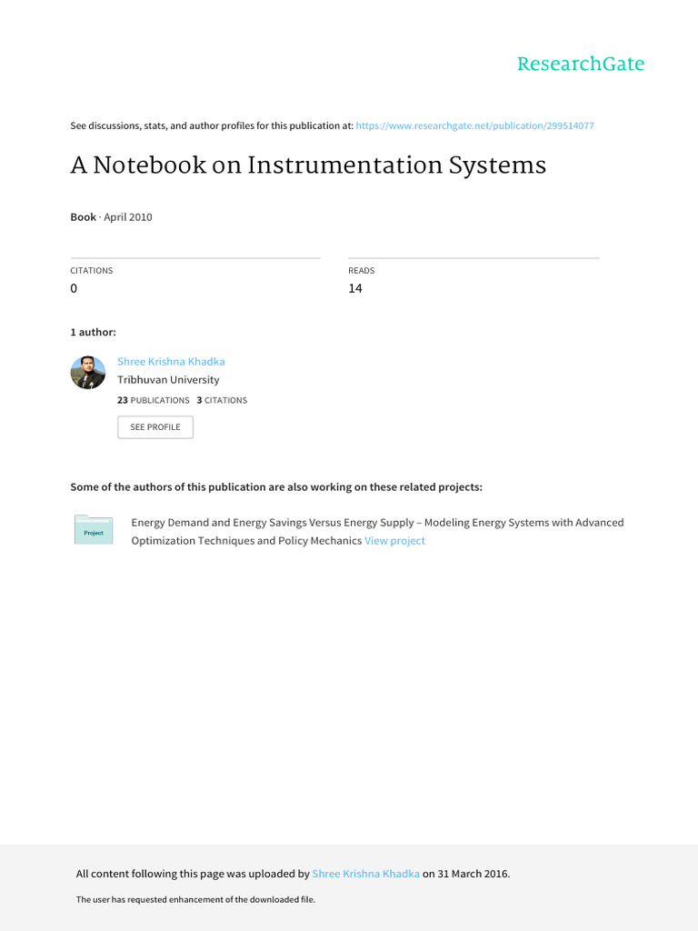 Instrumentation Systems | PDF | Discrete Time And Continuous Time ...