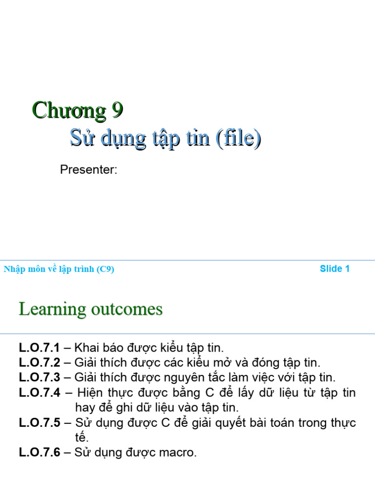 Nhap Mon Lap Trinh Vuong Ba Thinh NMVLT c9 Su Du NG Ta P Tin (File) | PDF